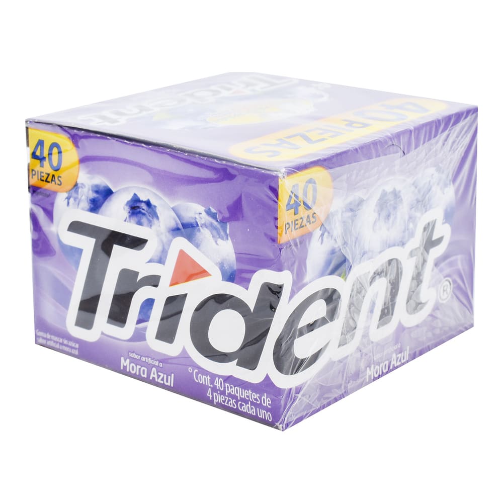 Chicle Trident Mora Azul 4 Piezas