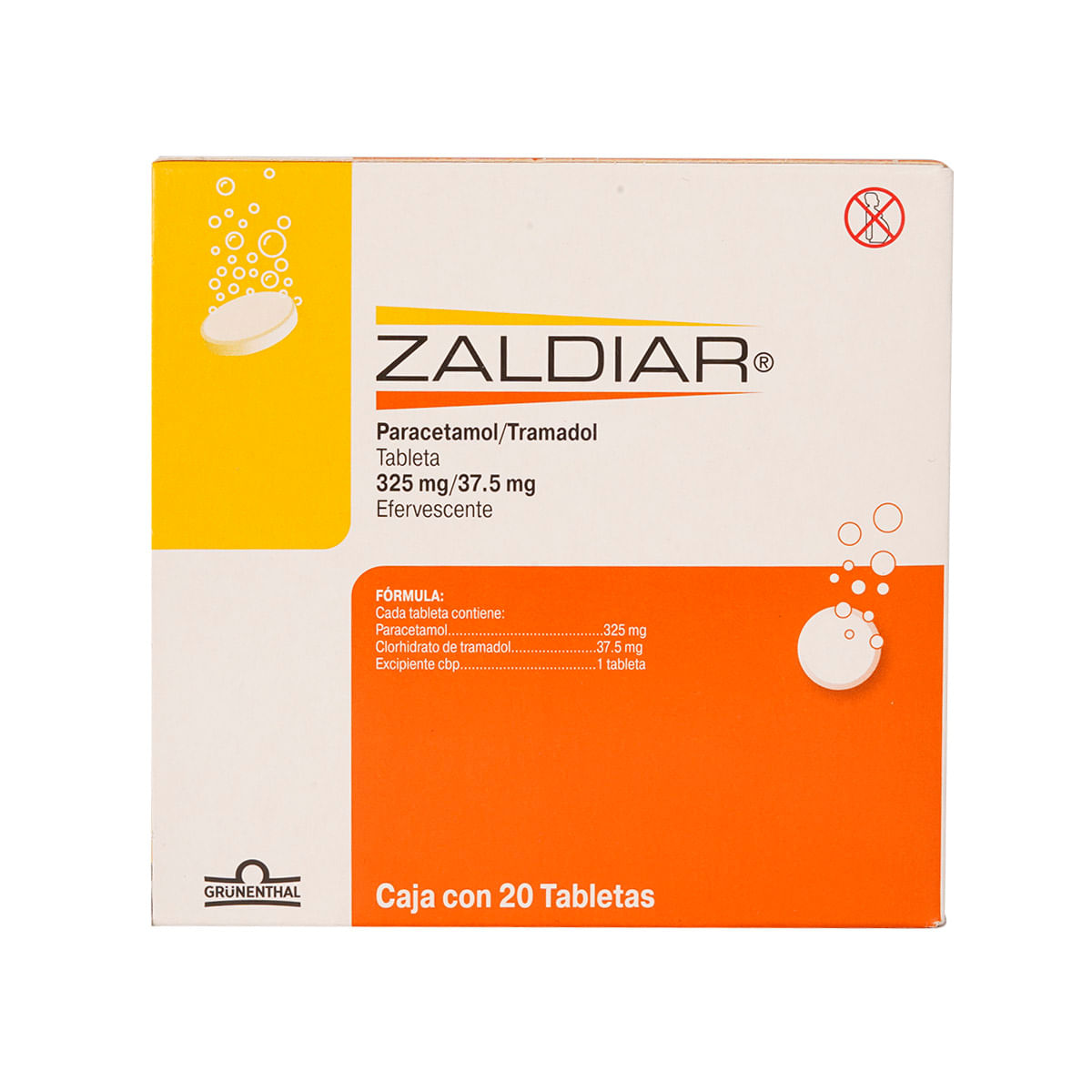 ZALDIAR 325/37.5 MG 20 TAB EFER